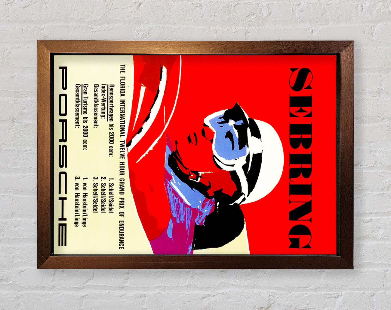 Bright Star Porsche Retro Poster - Picture Frame Rectangle Print ...