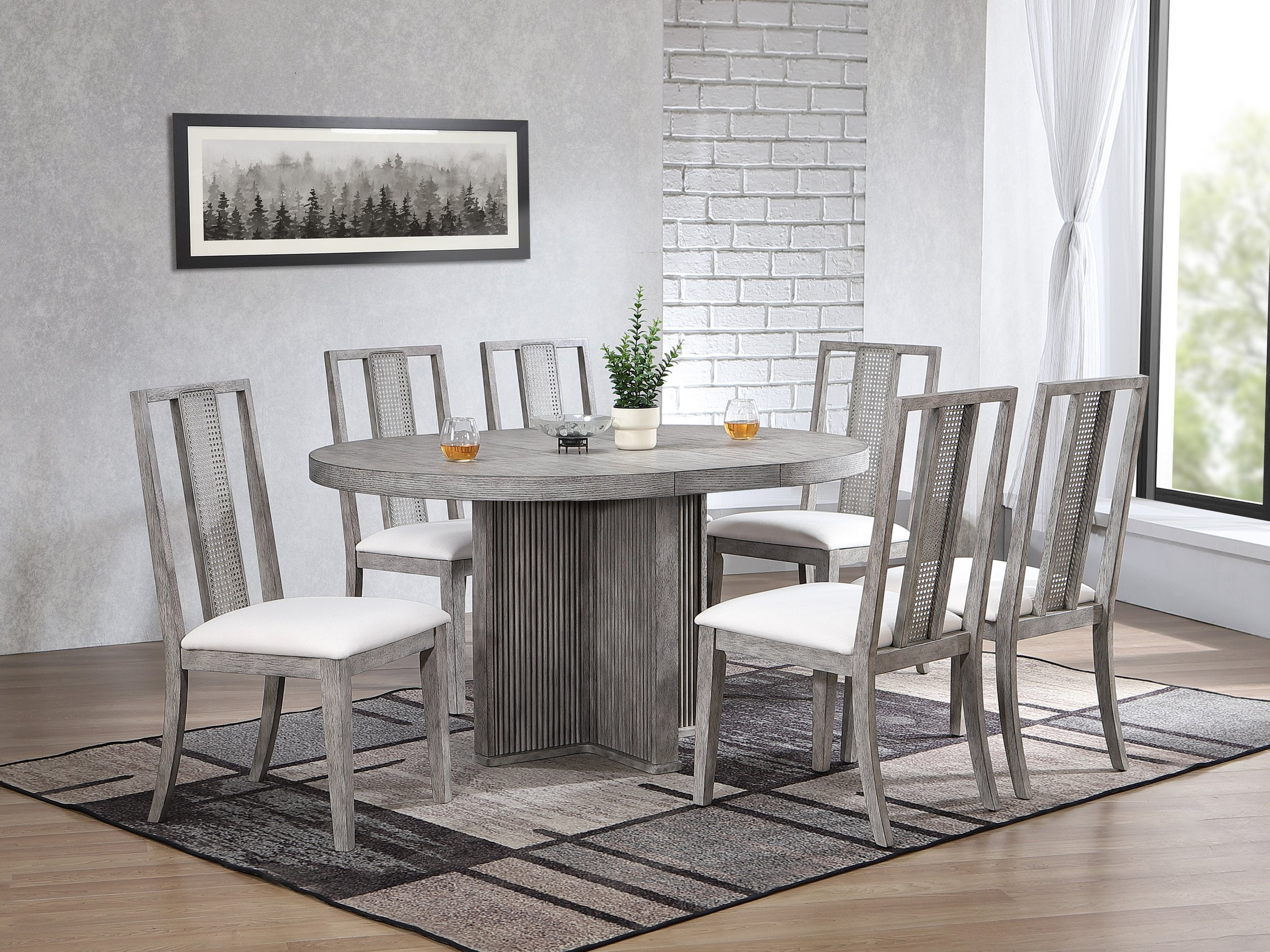 Lark Manor™ Cousar Round Extendable Solid Wood Ripple Dining Set | Wayfair