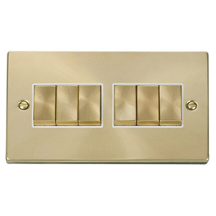 Fairmont Park Satin Brass 10A 6 Gang 2 Way Ingot Light Switch | Wayfair ...