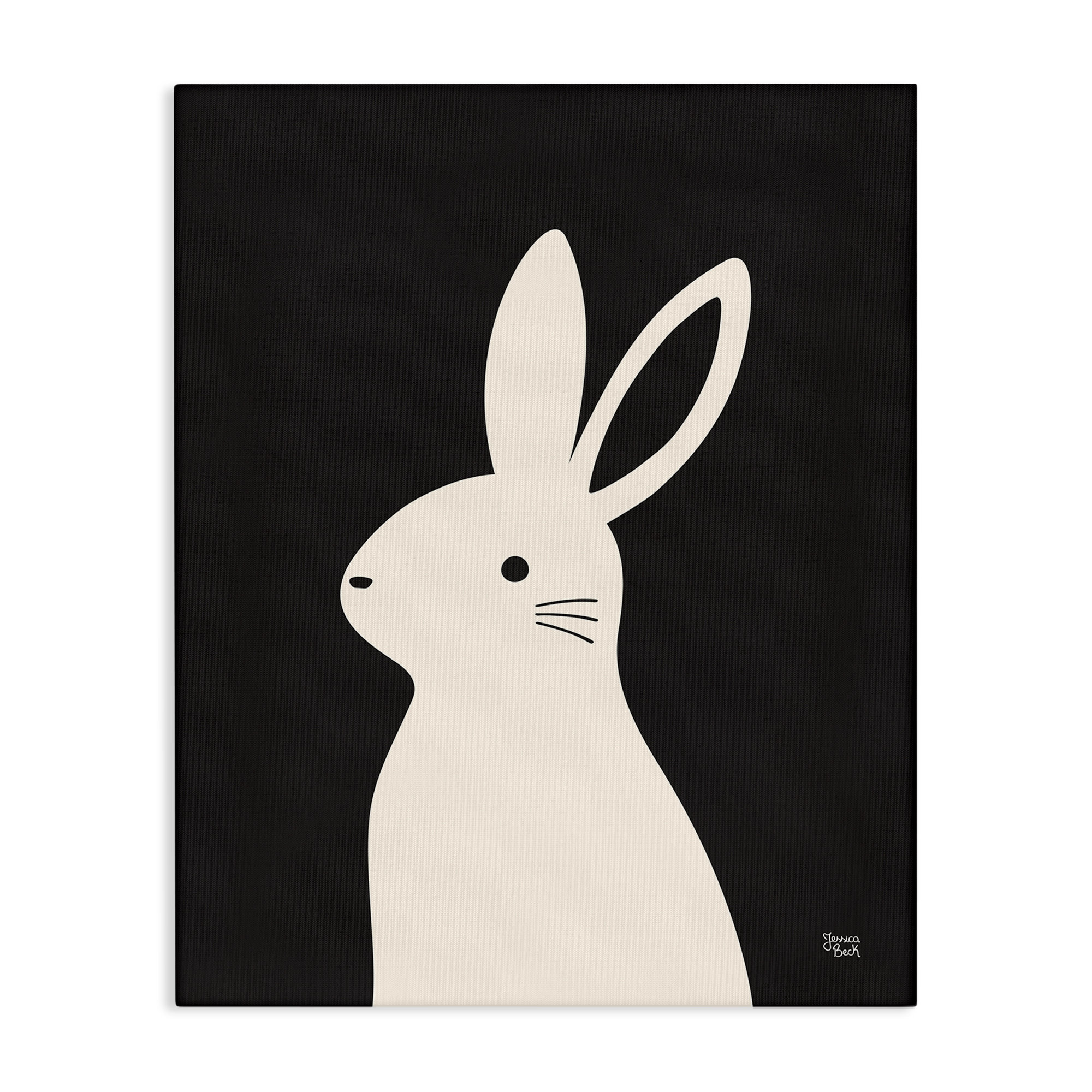 Gracie Oaks Simple Bunny Canvas Wall Art by Jessica Beck | Wayfair