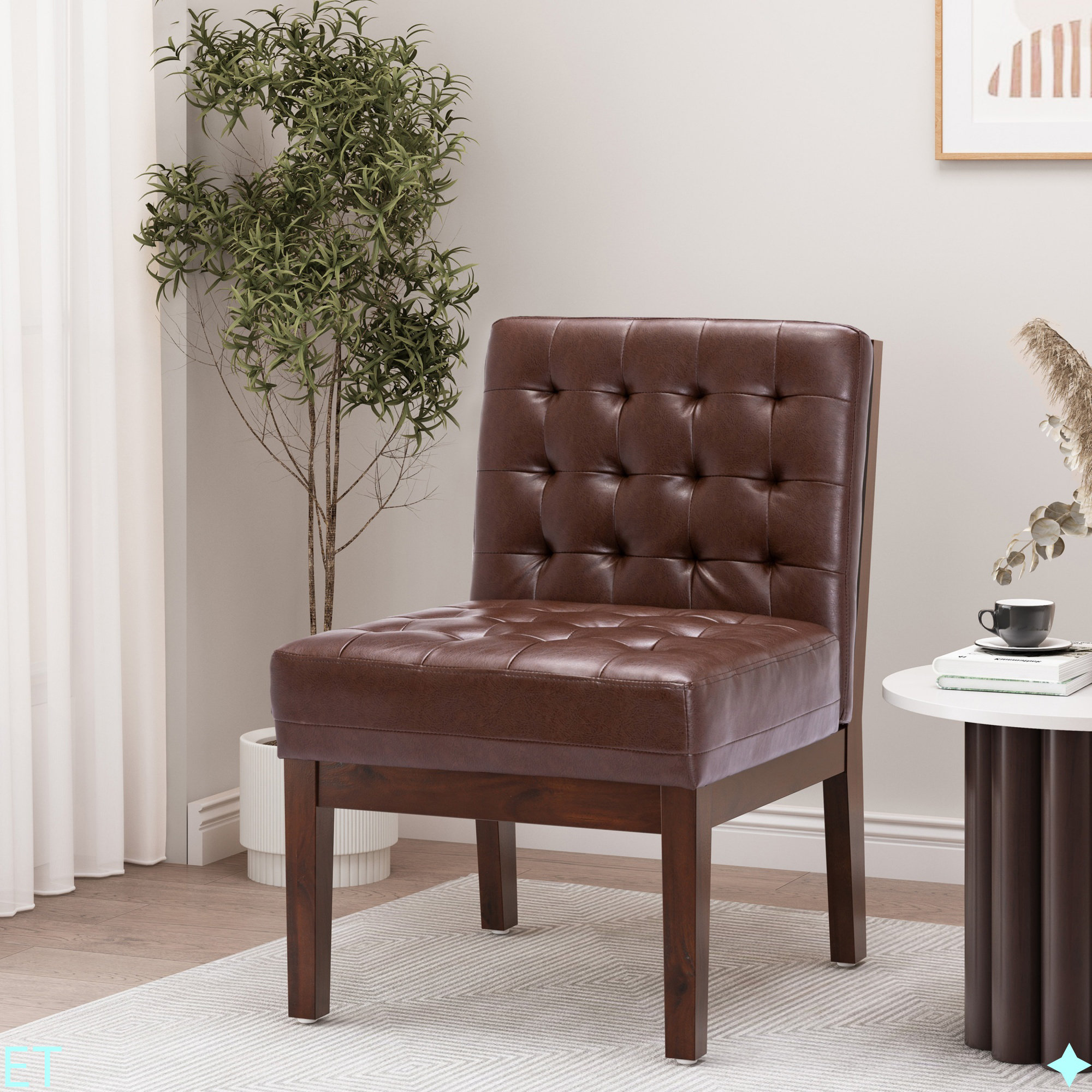 George Oliver ACCENT CHAIR, Tufted Stitching Chair, Environmentally ...