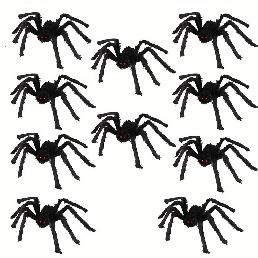 Alcott Hill 10 Pack 30cm Spiders Realistic Hairy Halloween Decor ...