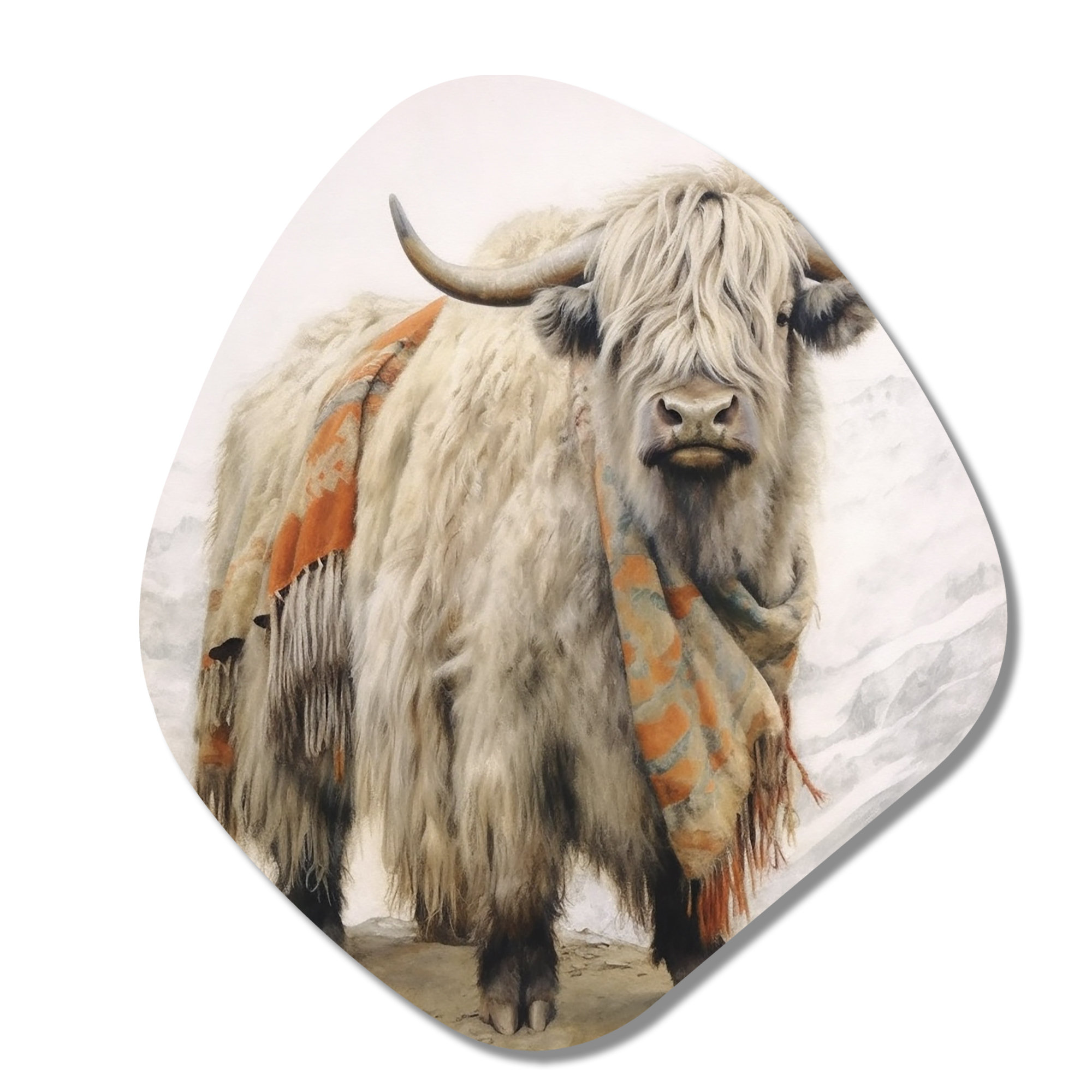 Loon Peak® Wild Yak V - Yaks Nebula Shape Assymterical Metal Wall Art ...