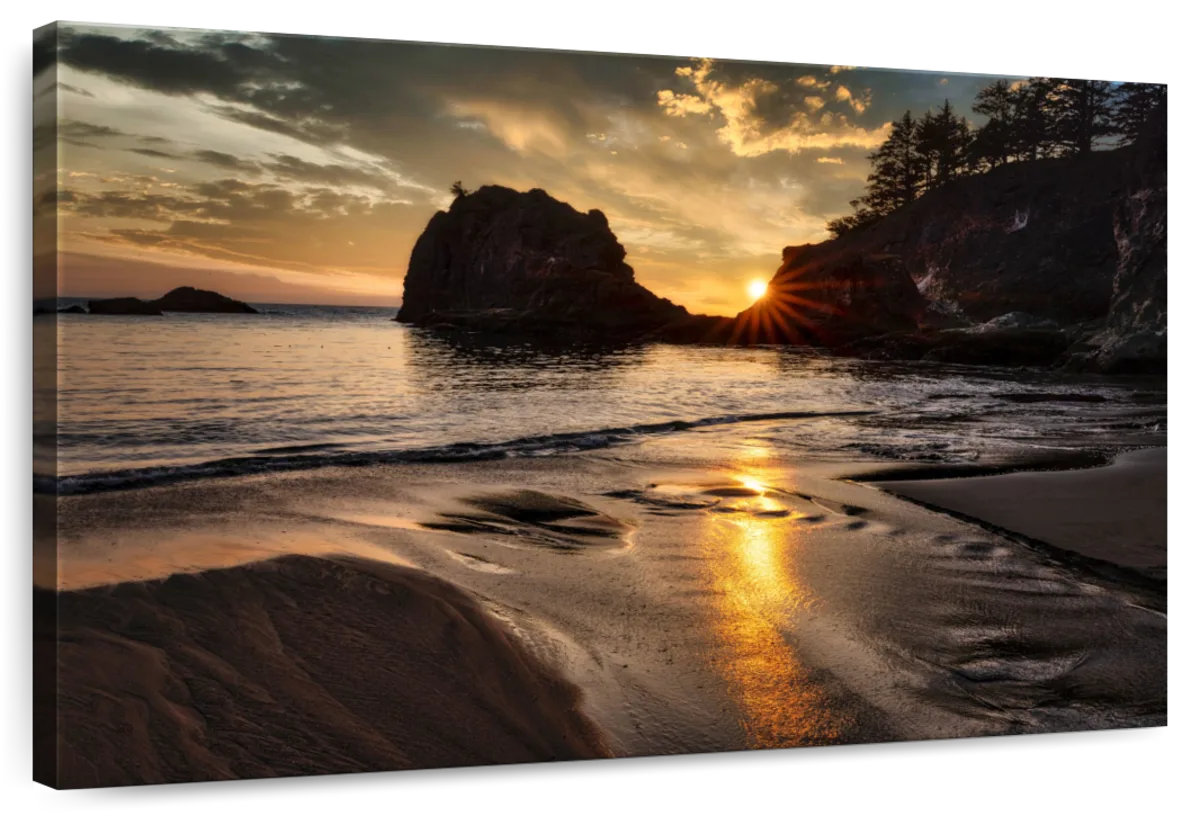 Beachcrest Home™ Gillard Sunset On Secret Beach Oregon Coast | Wayfair