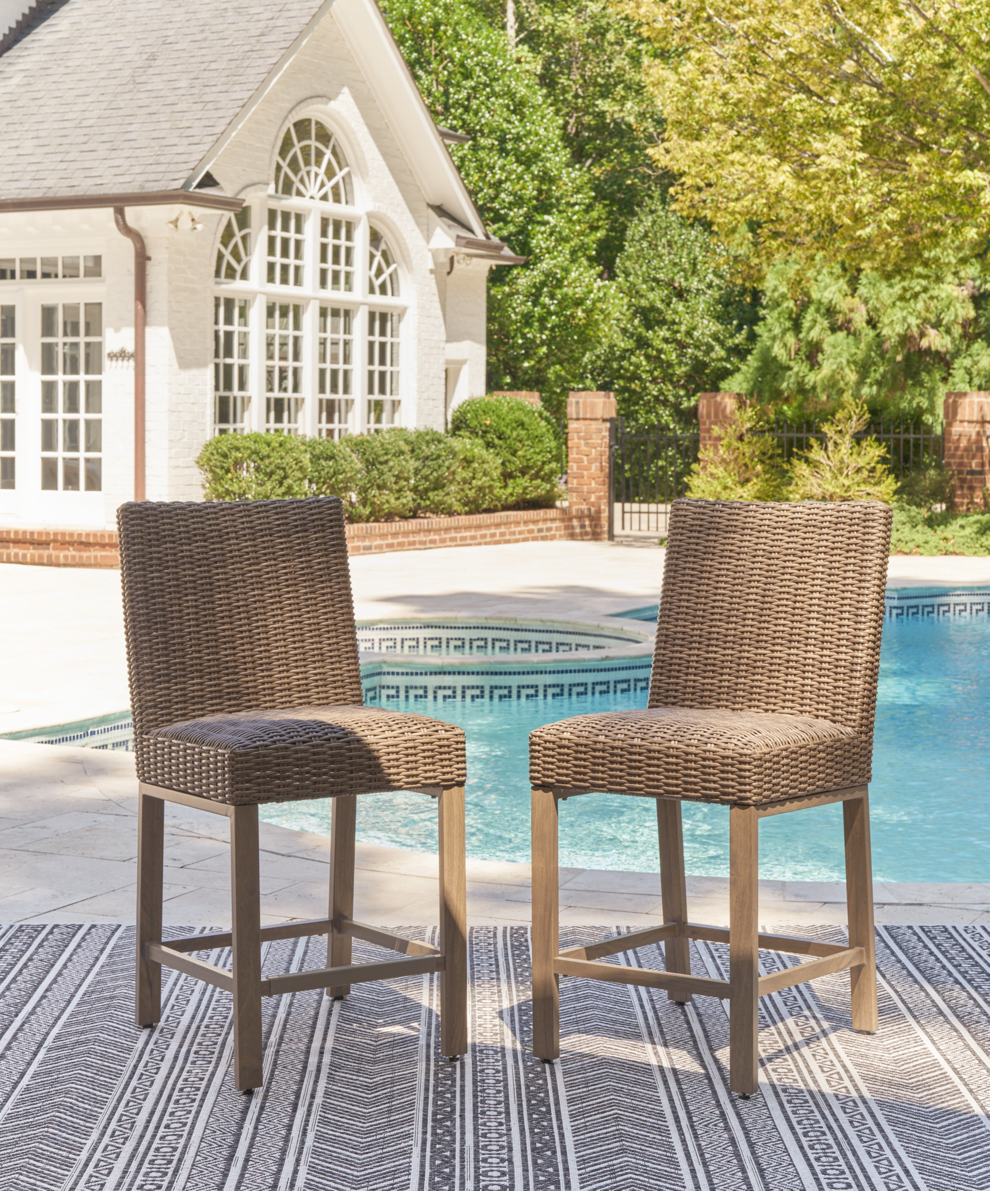 Wildon Home® Walton Bridge Outdoor Bar Stool (Set Of 2) - Wayfair Canada