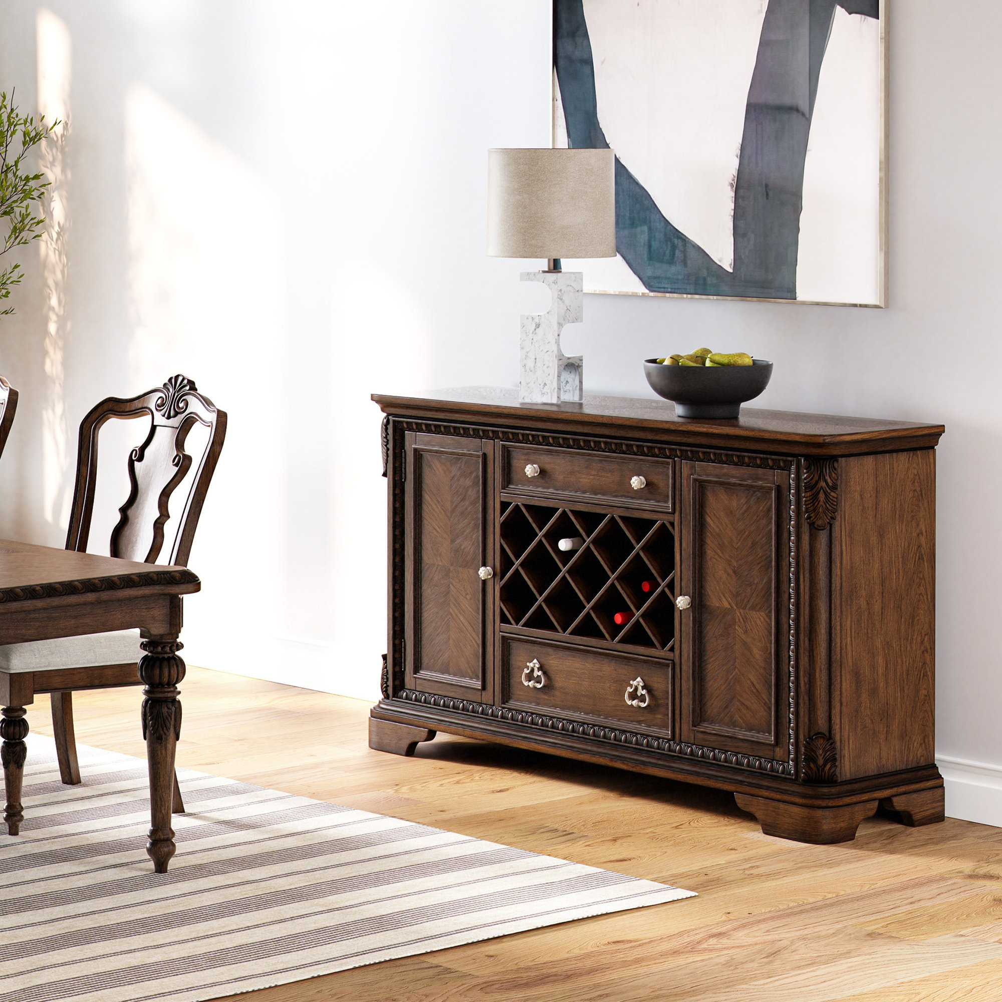 Red Barrel Studio® Mahogany Traditional Server | Wayfair