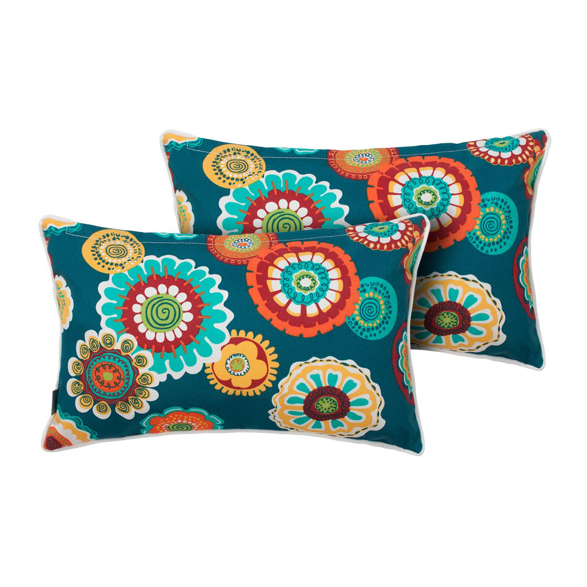 wanmo Pack Of 2 Outdoor Waterproof Lumbar Rectangular Throw Pillow With ...