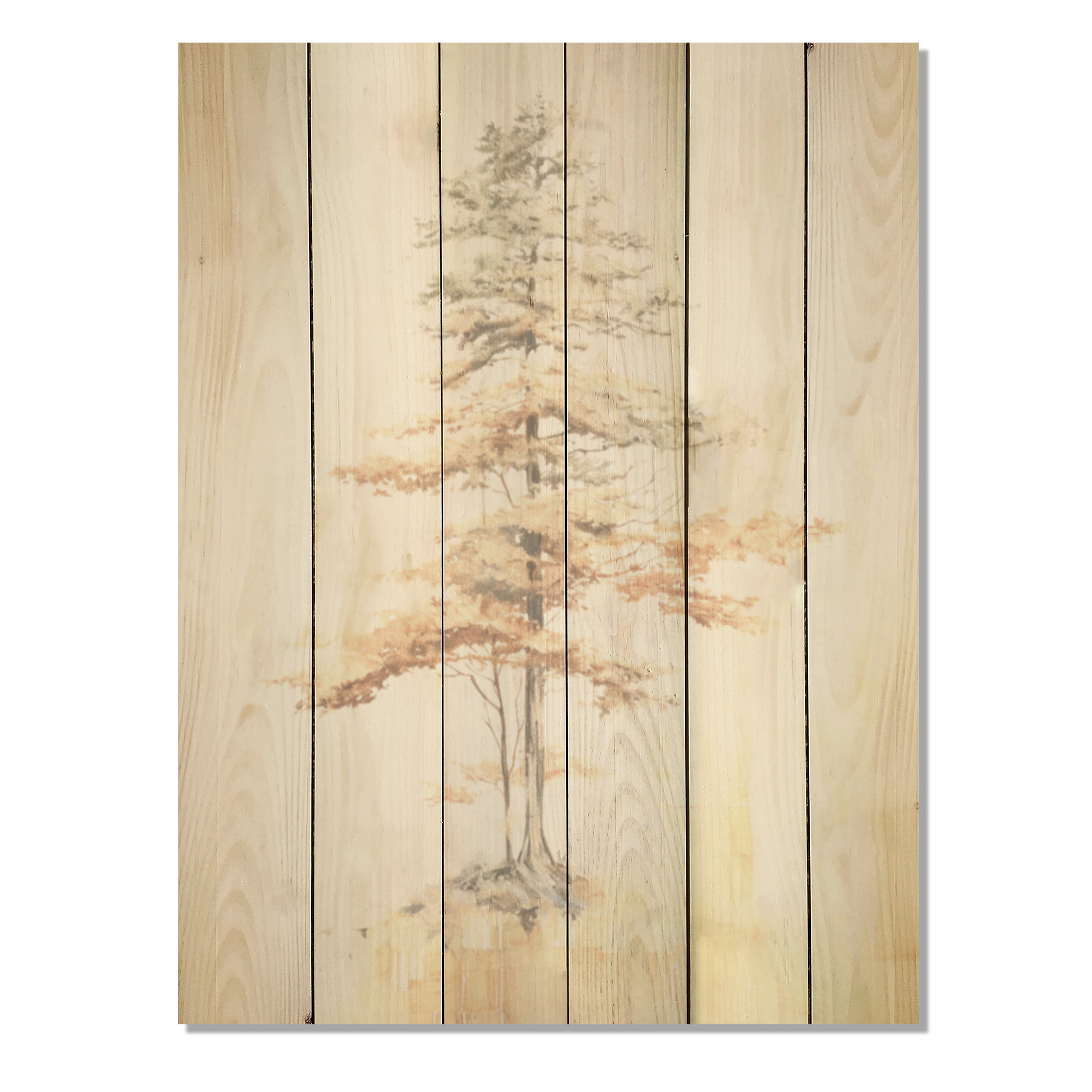 Lark Manor™ Minimalism Beige Redwood Tree I - Tree Redwood Wood Panel ...
