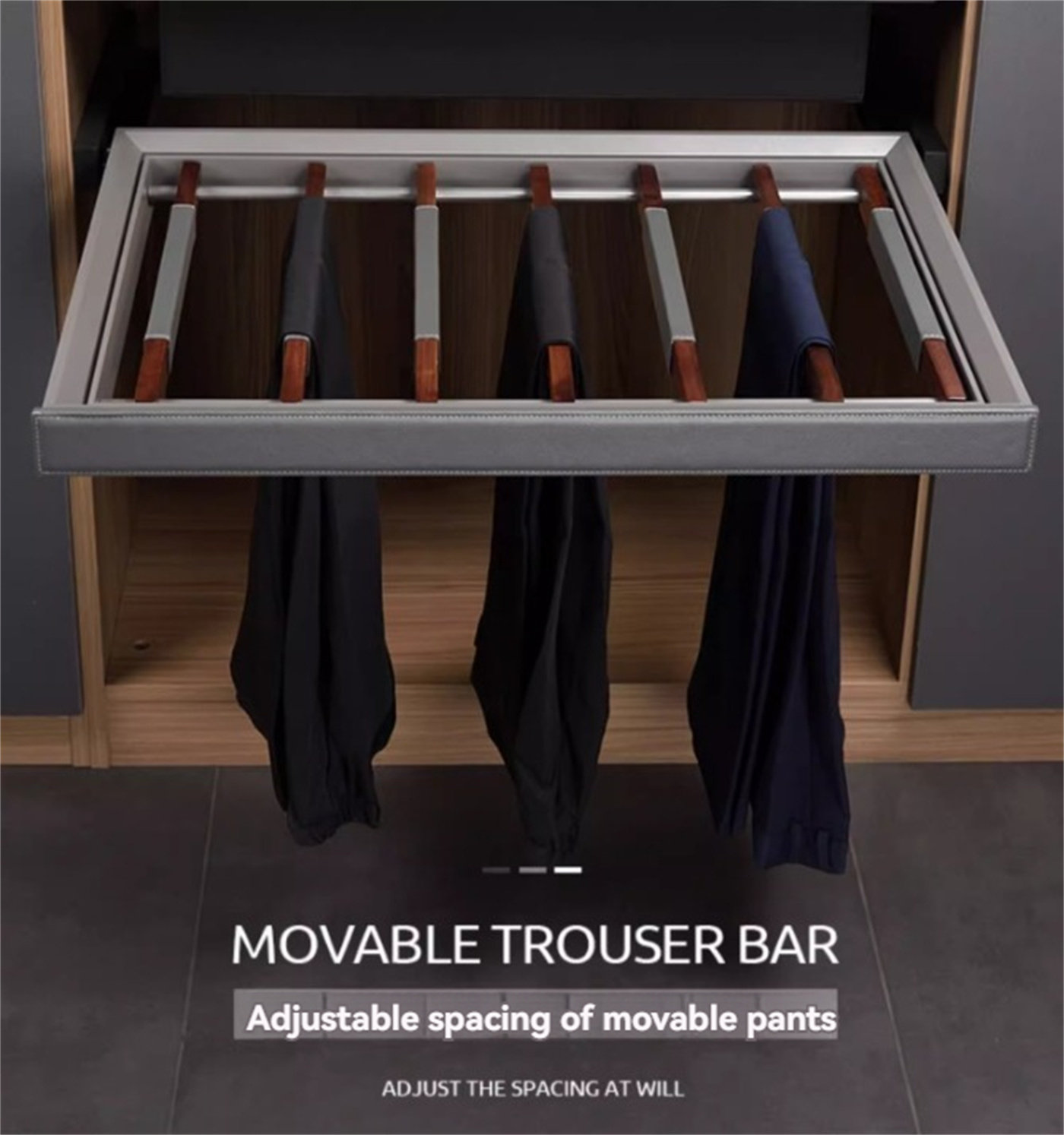 Thrones Designs Walnut Wood Extendable Trouser Rack For Wardrobes ...