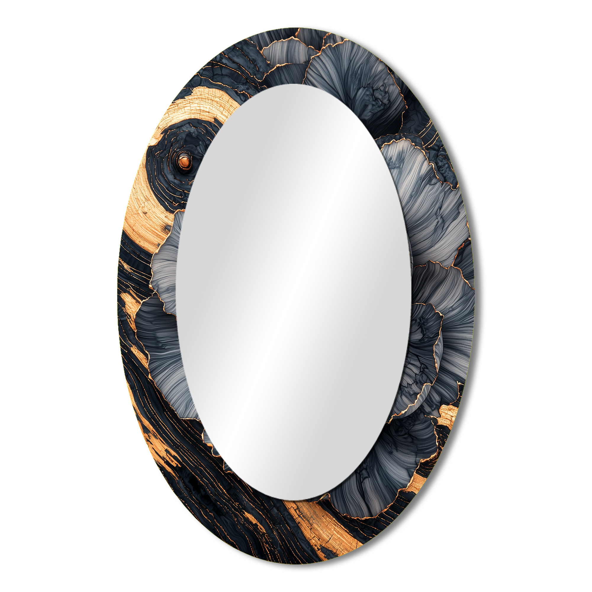 Mercer41 Gold And Black Peonies Fragile Beauty II - Large Oval Wall ...