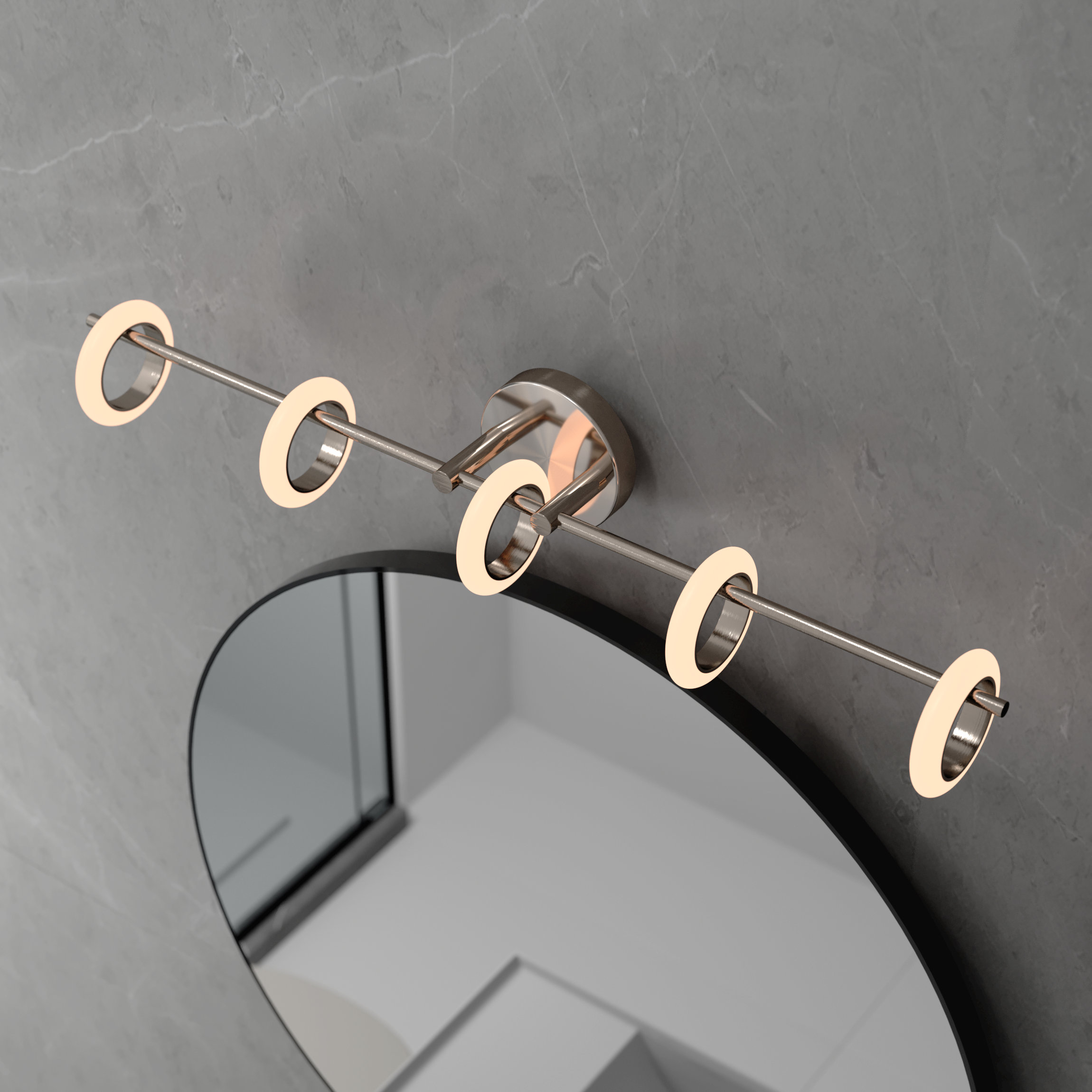 Ivy Bronx Calvillo 5 -Light Dimmable LED Black & Rose Gold Vanity Light ...