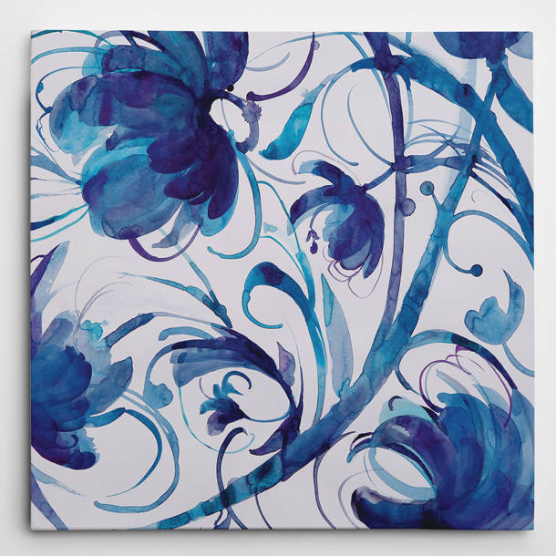 WexfordHome Indigo Swirl II On Canvas by Theresa Troise Heidel Print ...