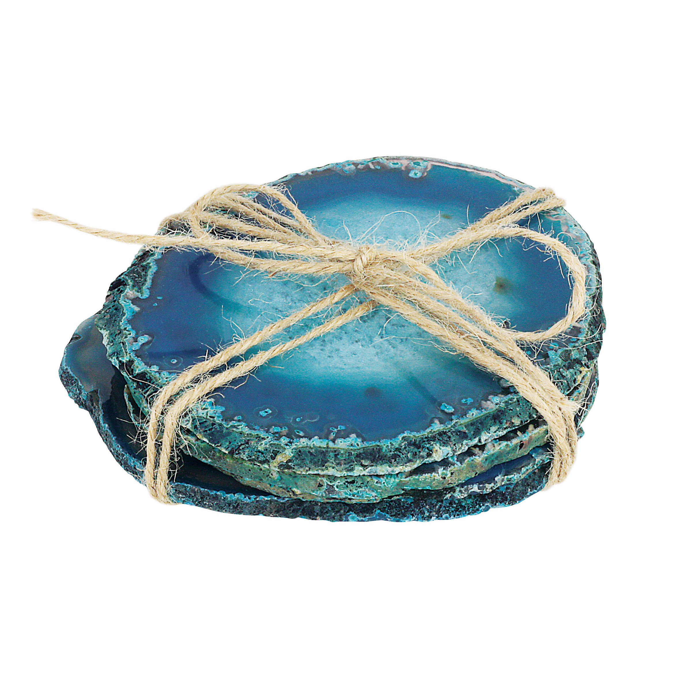 American Coin Treasures Teal Agate Coaster with Raw Edges | Wayfair