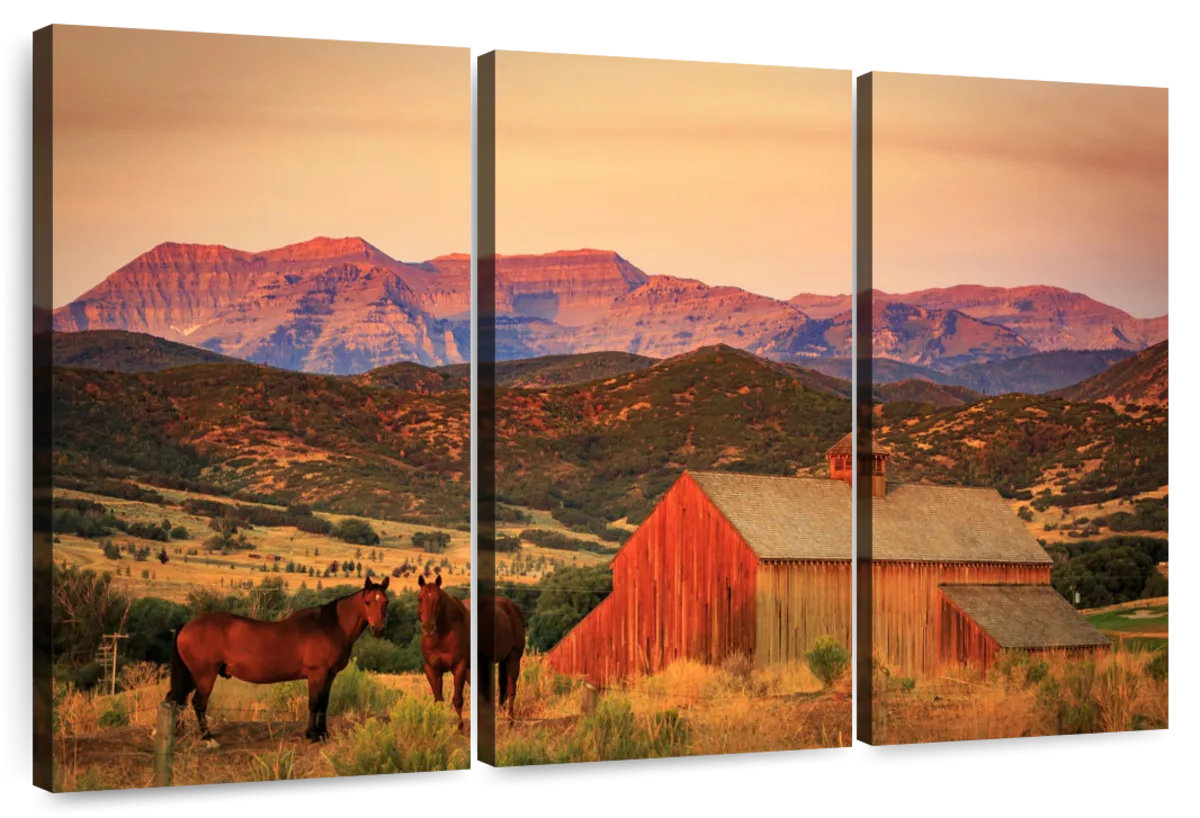 Ebern Designs Kavia Horses By The Mountain | Wayfair