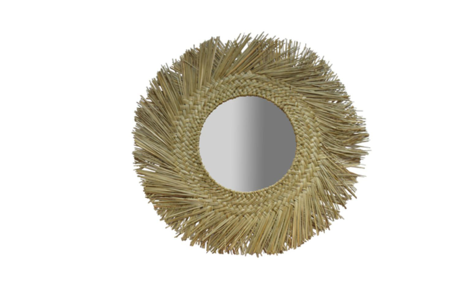 Highland Dunes Round Seagrass Mirror | Wayfair