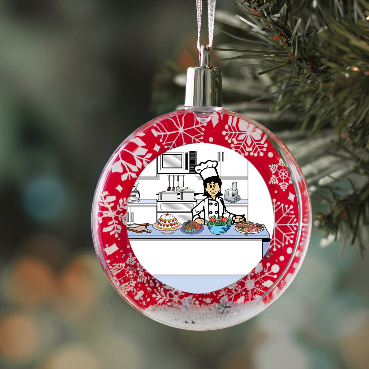 Printed Perfection Personalized Cooking Female Christmas Snow Globe ...