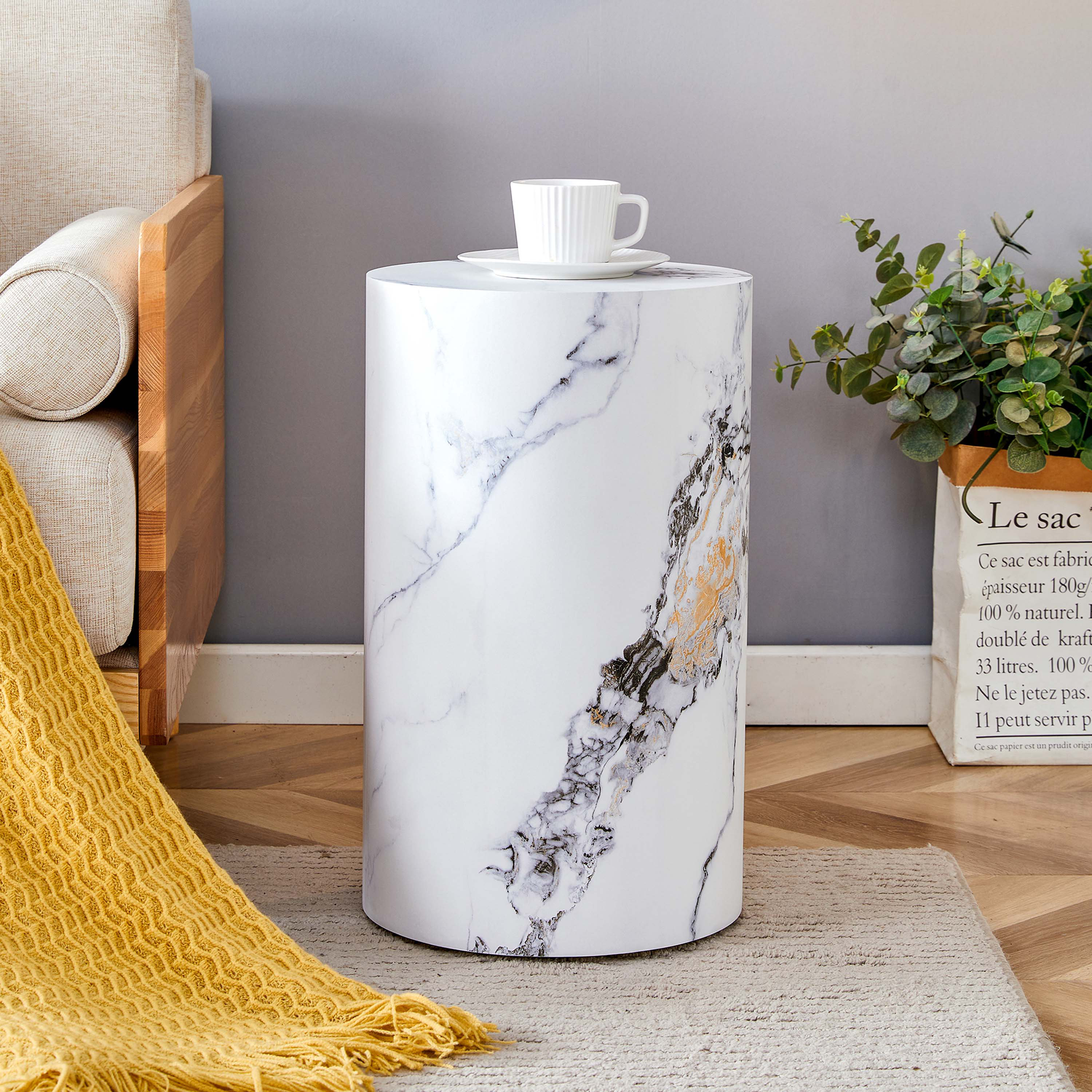 Wrought Studio The Cylindrical Table With Its Patterned Design , From ...