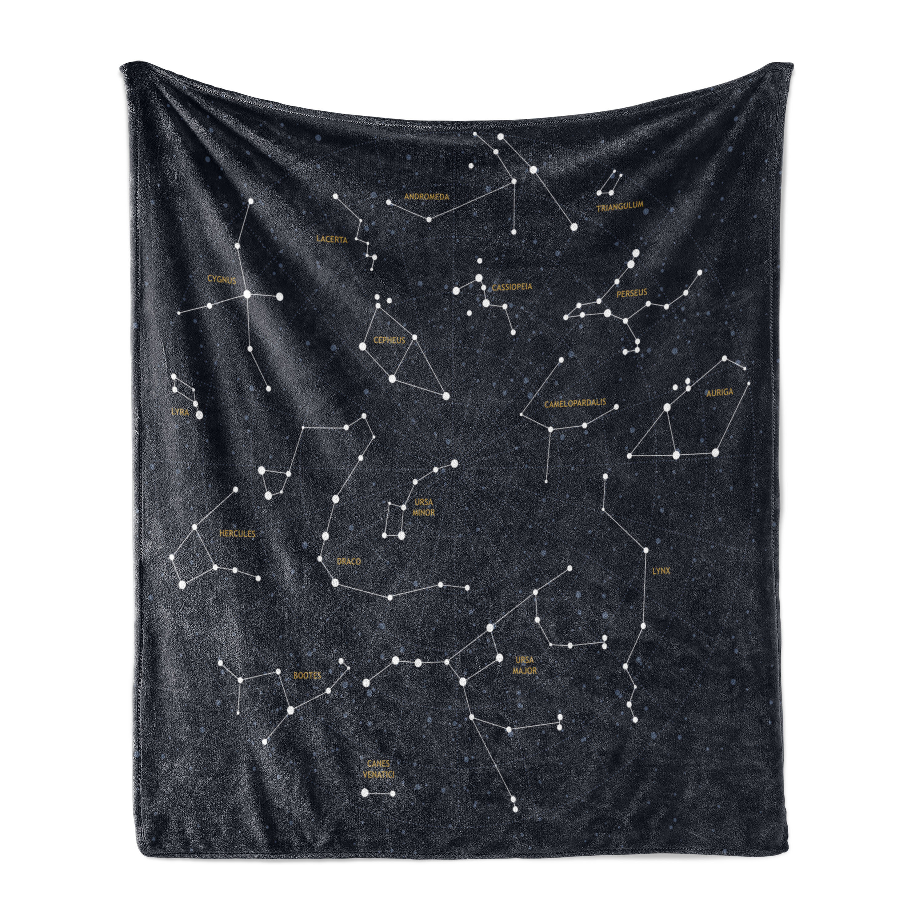 Ambesonne Constellation Fleece Throw Blanket Stars Sky Map Dark Blue ...
