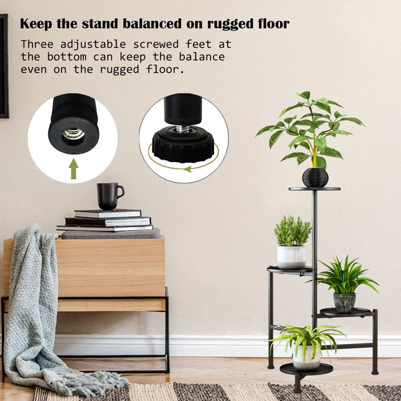 Latitude Run® 4 Tier Plant Stand Metal Indoor Outdoor | Wayfair
