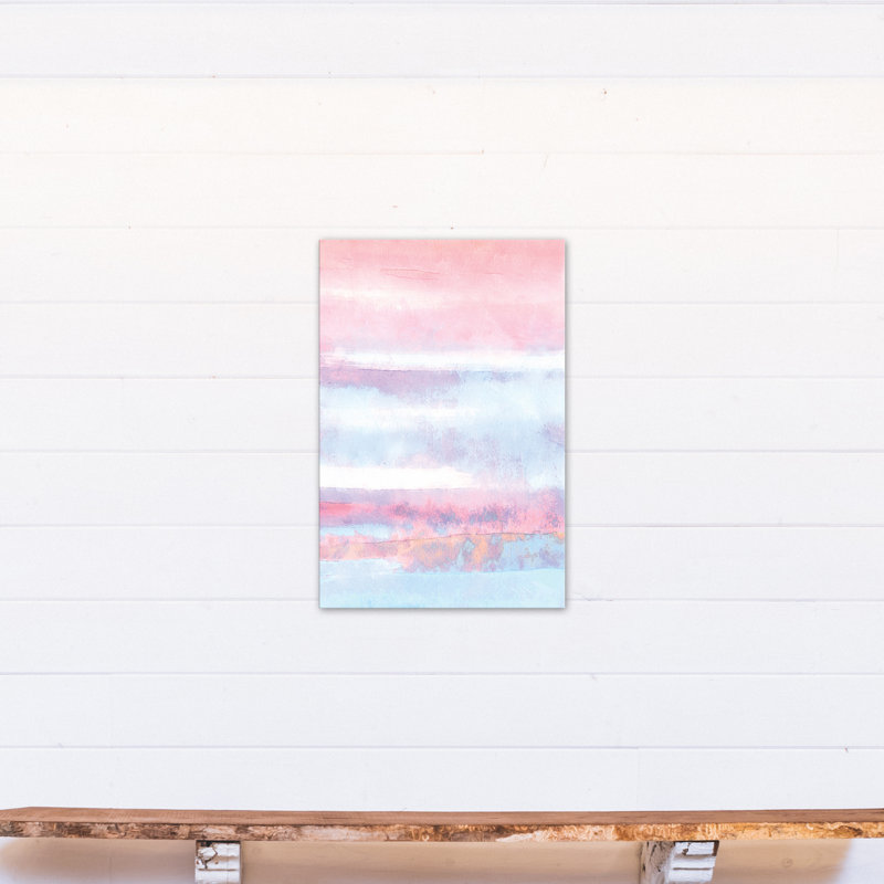 Wrought Studio " Light Pink And Blue " Print on Canvas | Wayfair