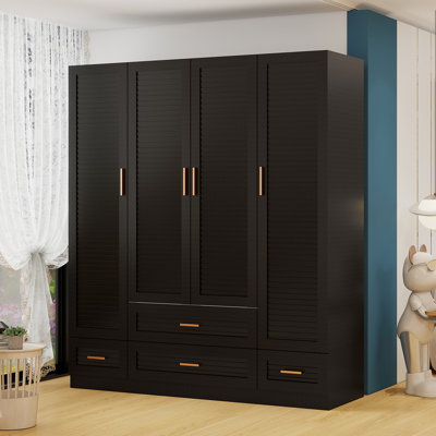 solid black wardrobe