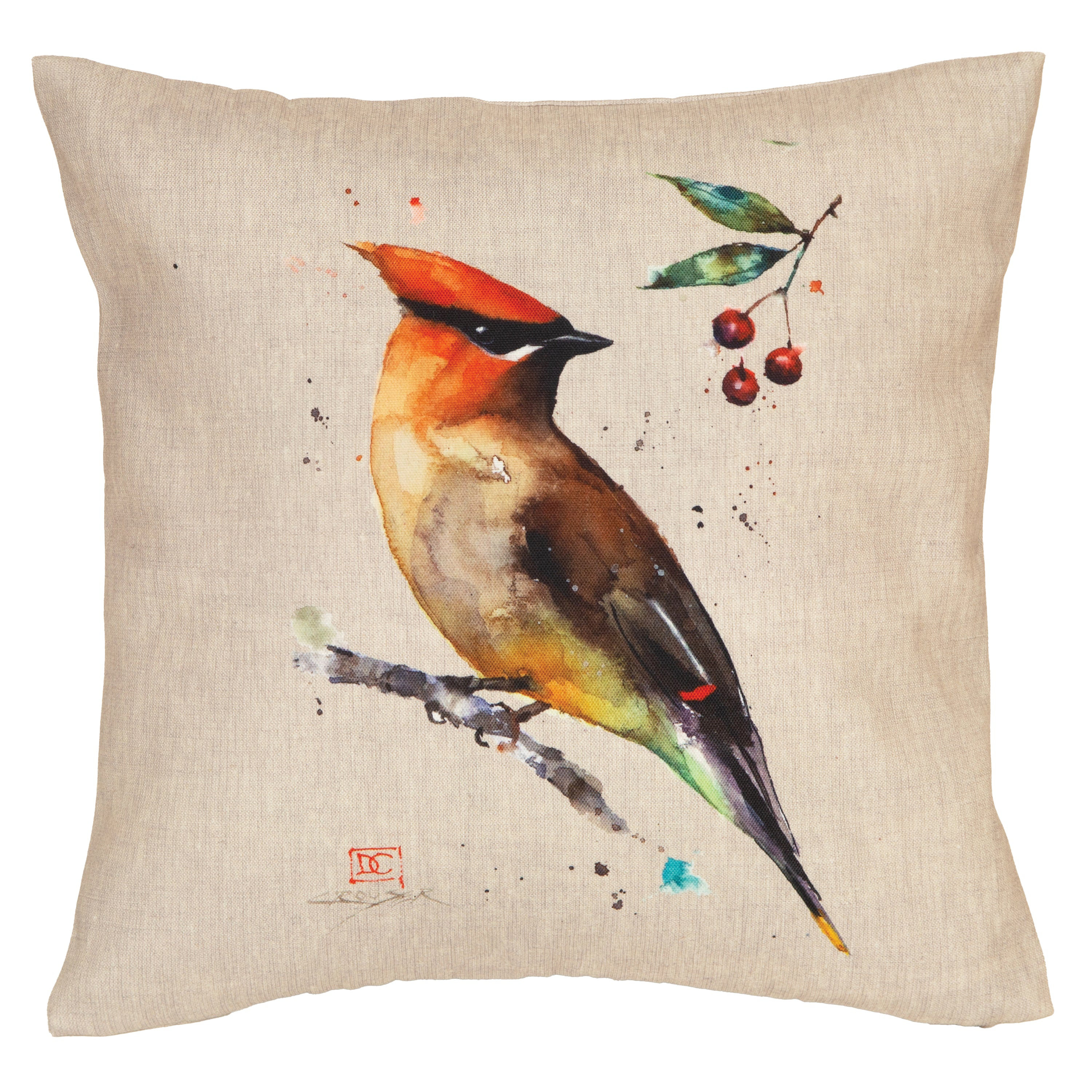 Carstens Inc. Dean Crouser Waxwing Outdoor Pillow 18x18 | Wayfair