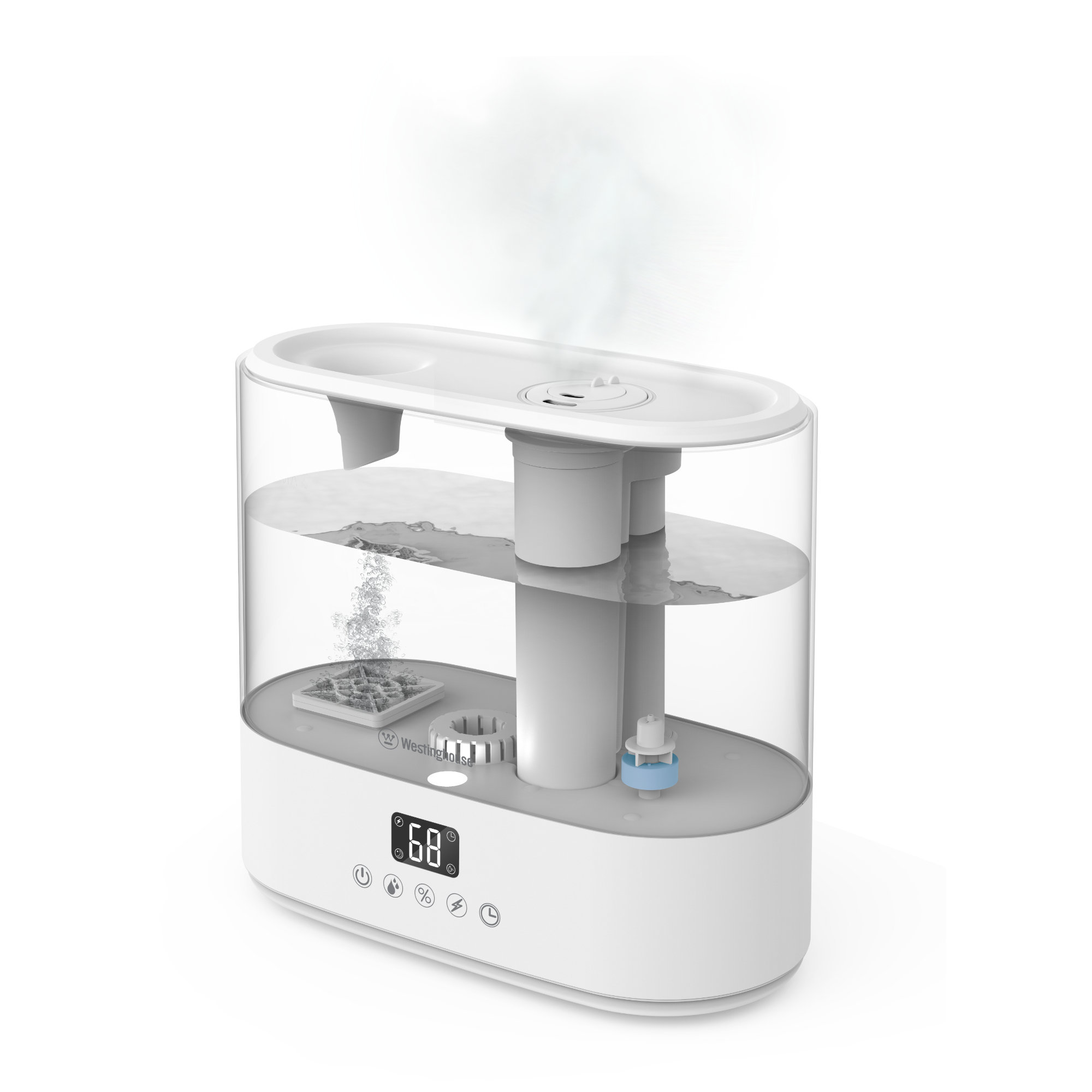 0.8 Gallons Cool Mist Evaporative with Adjustable Humidistat for 500 ...