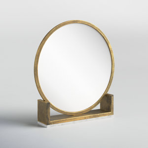 Birch Lane™ Marble Round Floor Mirror | Wayfair