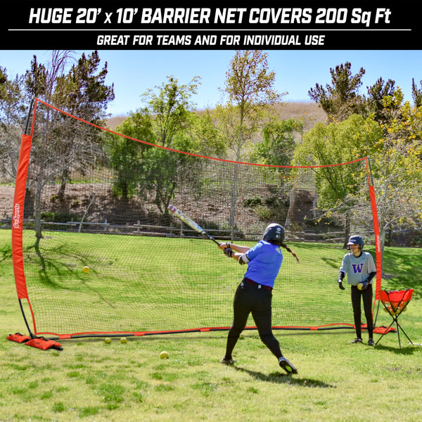 GoSports 20' x 10' Sports Barrier Net with Weighted Sand Bags - Huge ...