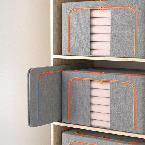 Latitude Run® Clothes Storage Bins Boxes with Metal Frame - (Extra ...