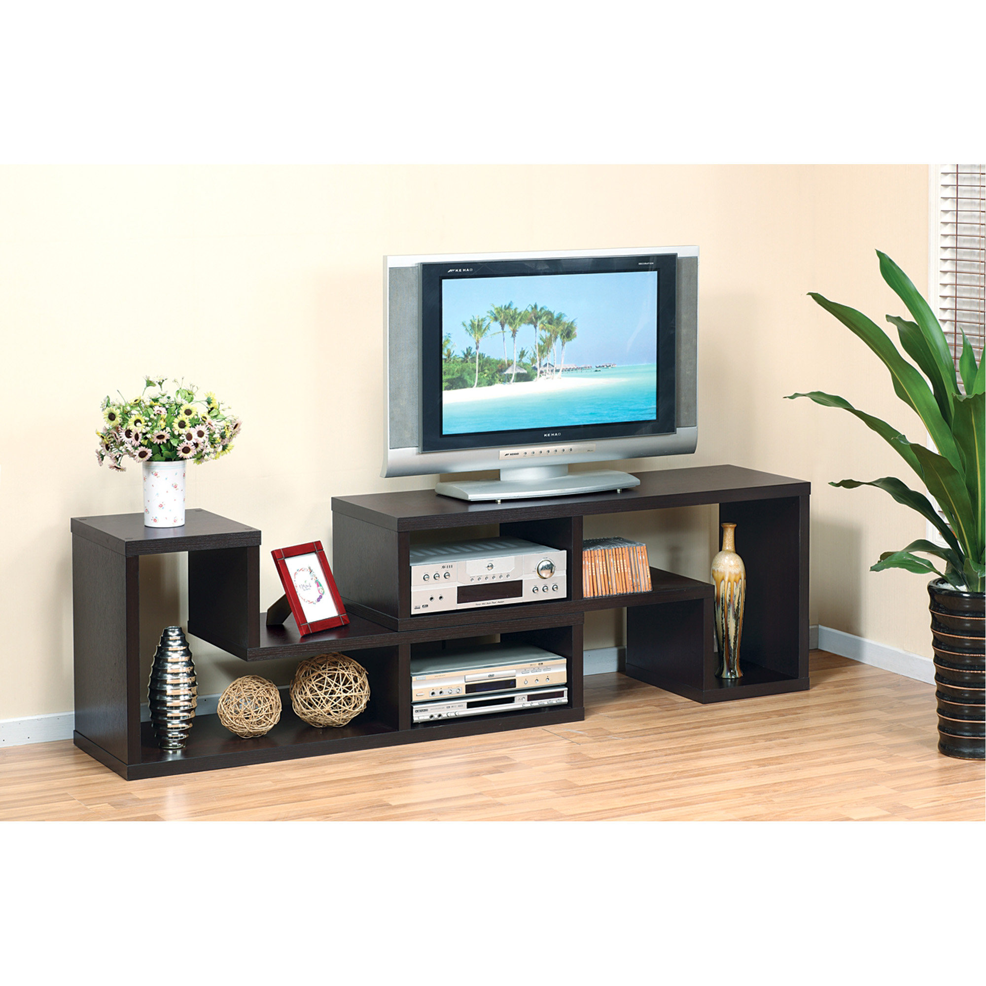 Ebern Designs Versatile L-Shaped Geometric TV Stand With Extendable ...