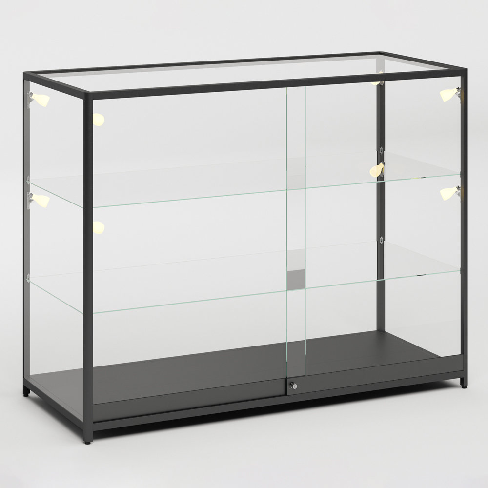 Specialty Store Services 38" H X 48" W - Black Counter Showcase Retail ...