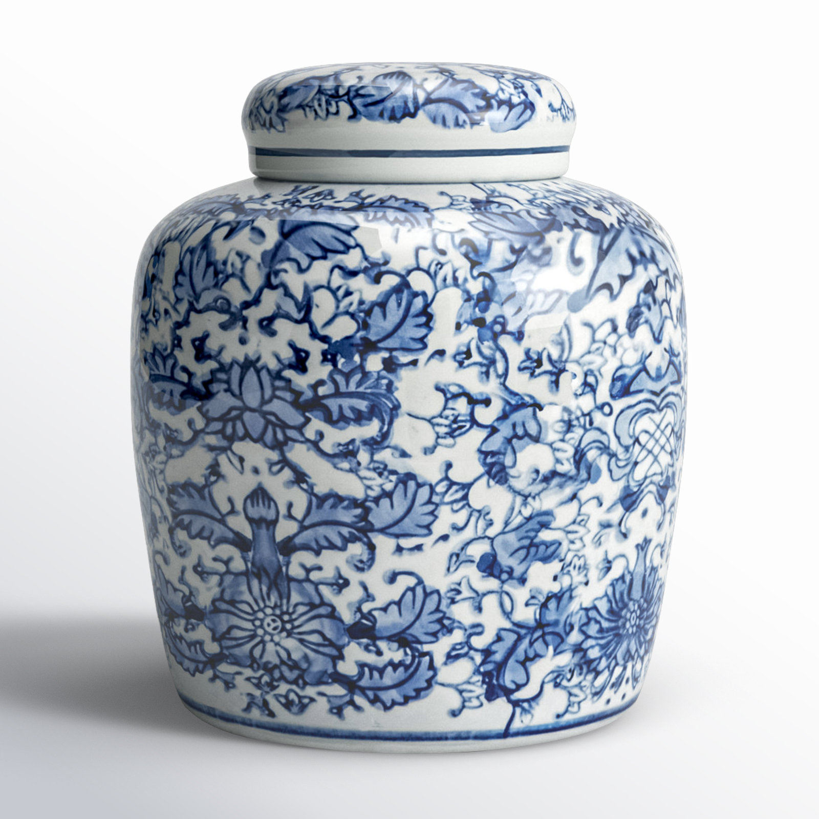 Birch Lane™ Chadwicks Blue/White Ceramic Jar & Reviews | Wayfair
