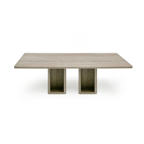 Benjara Noe Mali 96 Inch Dining Table, Rectangular, Double Pedestal ...