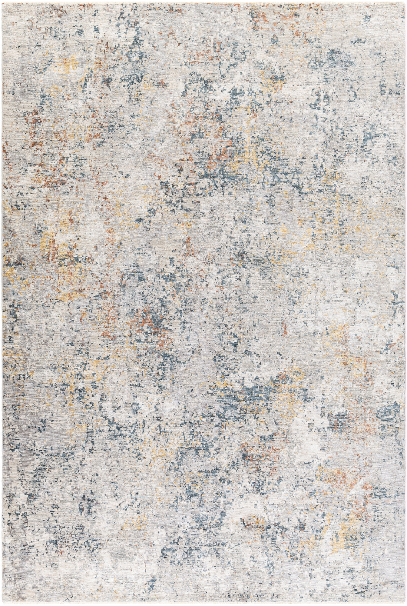 17 Stories Barner Abstract Teal/Saffron Area Rug | Wayfair