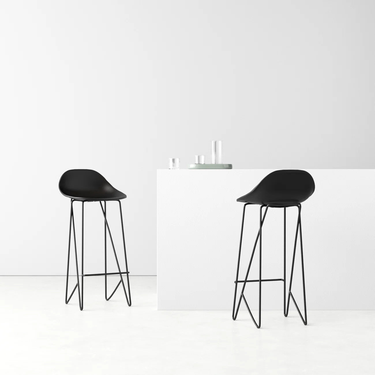 George Oliver Pangea Home Lucillie Modern Monochrome Molded Plastic Bar ...