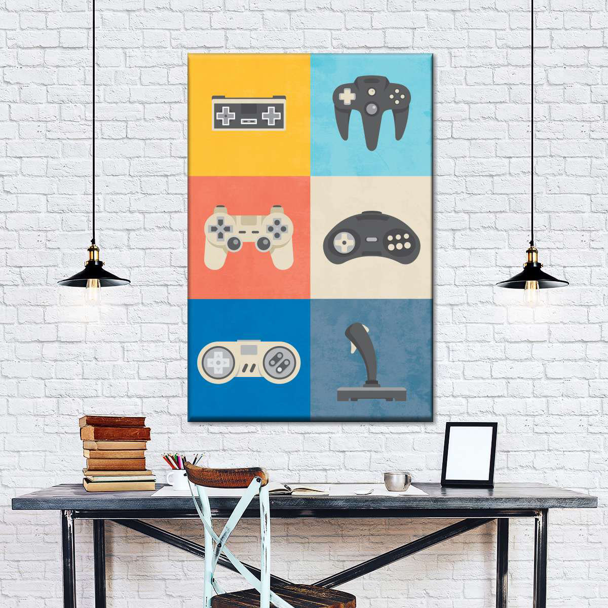 Latitude Run® Iconic Game Controllers Canvas Print | Wayfair