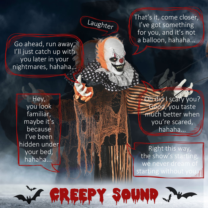 The Holiday Aisle® Halloween Decorations Talking Circus Clown With A ...