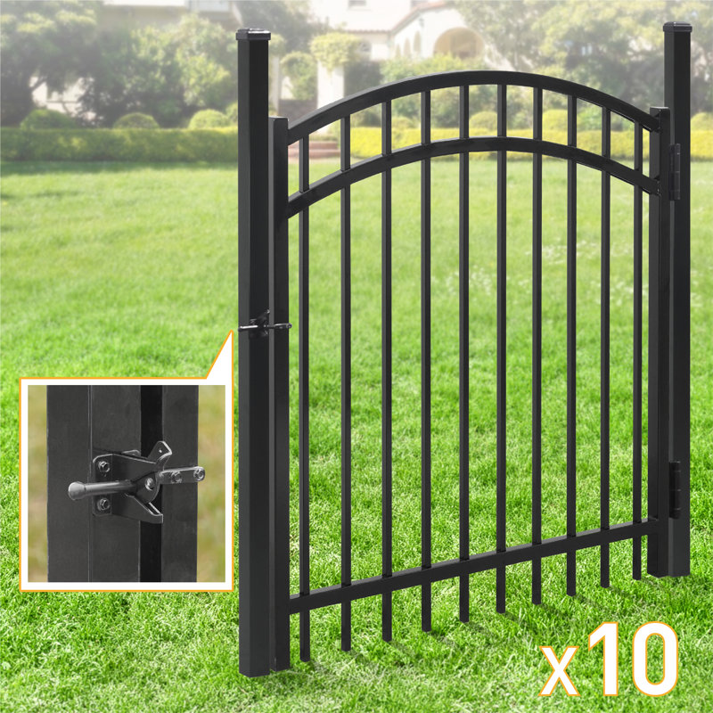 Fencer Wire Heavy Duty Arched Decorative Fence Gate with Gate Lock ...