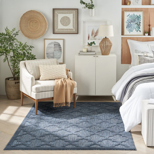 Blue Geometric Area Rugs You'll Love | Wayfair
