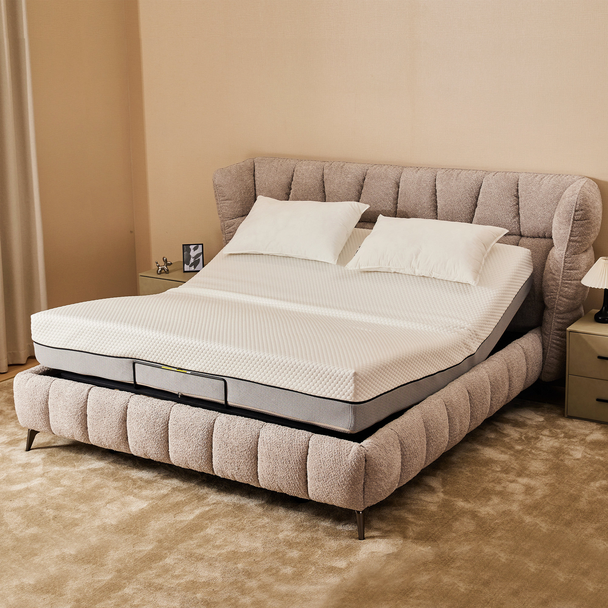 Brayden Studio® Adjustable Bed Base Frame Head And Foot Incline Quiet ...