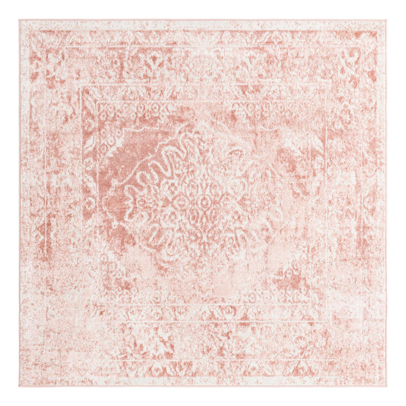 August Grove® Boyland Performance Pink/Ivory Rug & Reviews | Wayfair