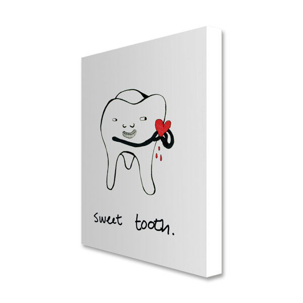 East Urban Home Doodles Sweet Tooth Graphic Art Wrapped on Canvas ...