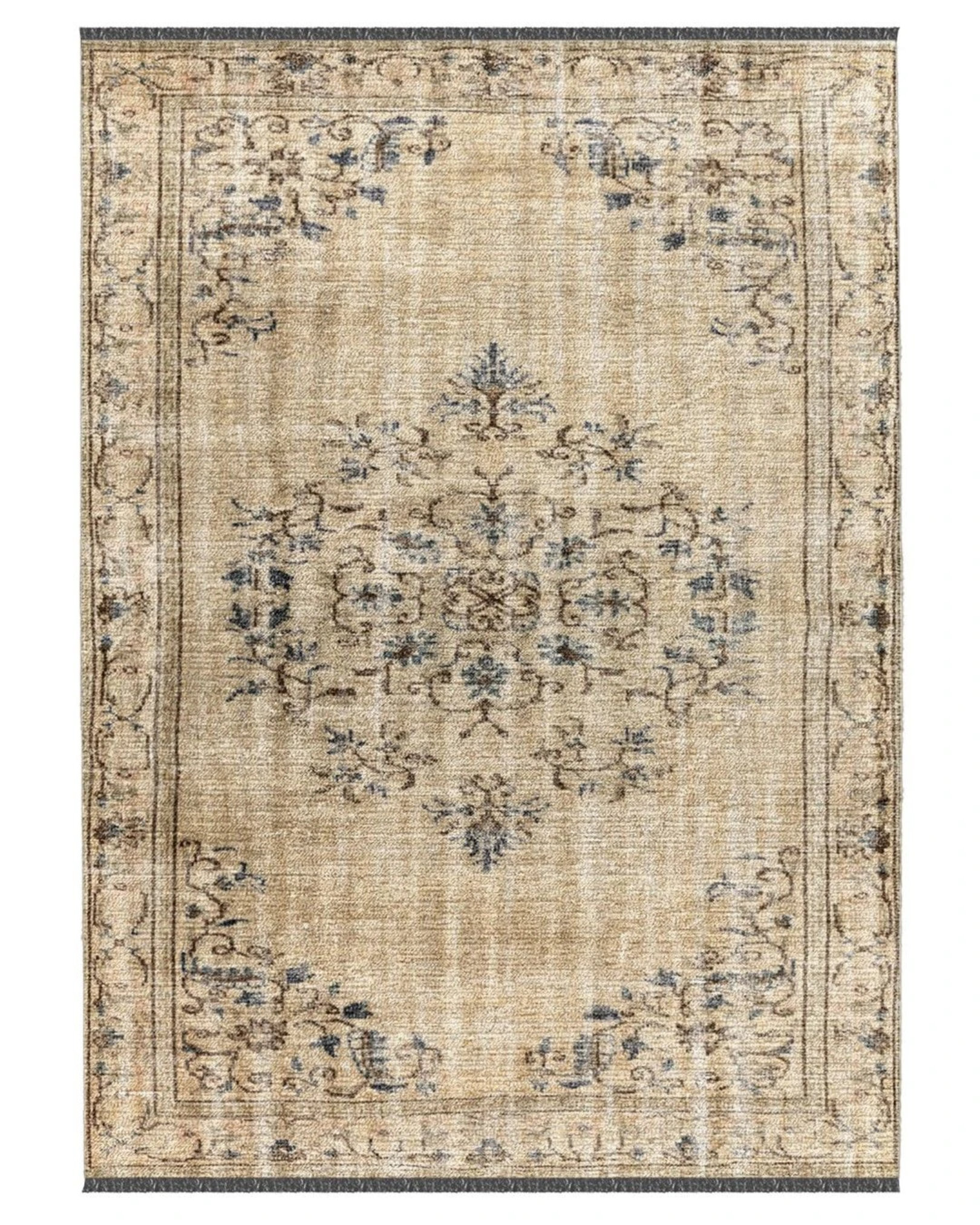 Dakota Fields Cece Oriental Beige Machine Woven Cotton Polyester Area ...