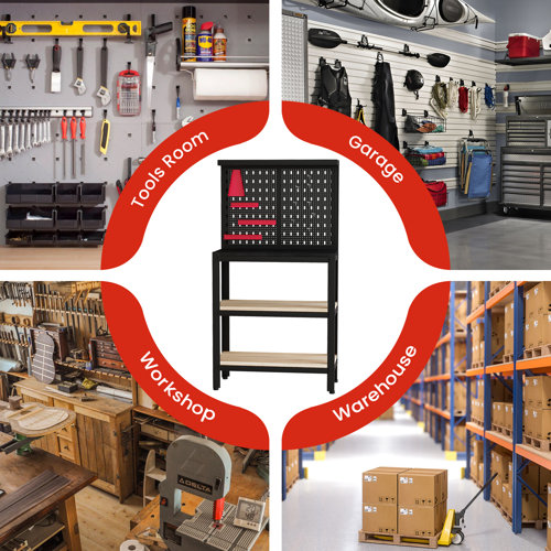 WFX Utility™ Crosslin 31.49 W Wood Top Workbench & Reviews | Wayfair