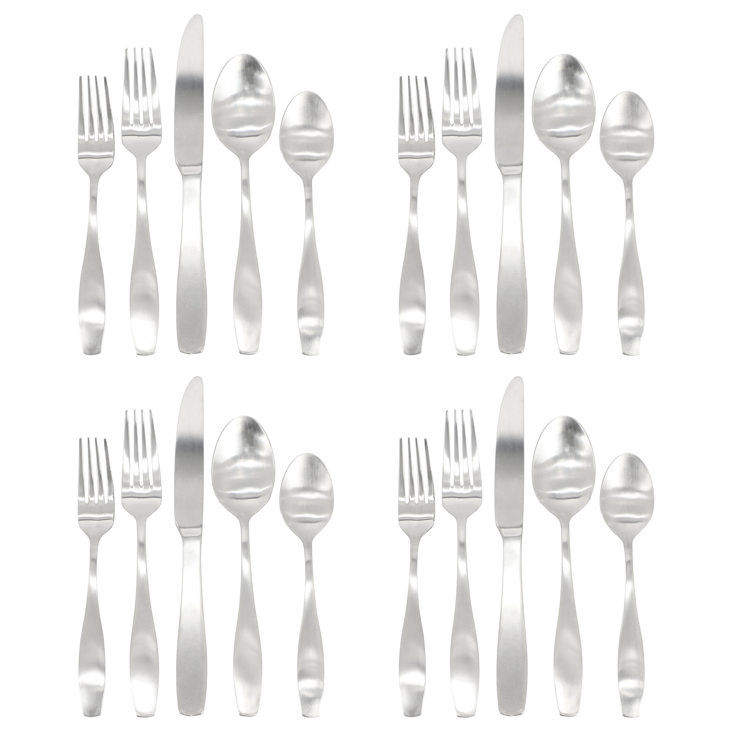 Gibson Home Karlton 20 Piece Stainless Steel Flatware Set in Matte ...