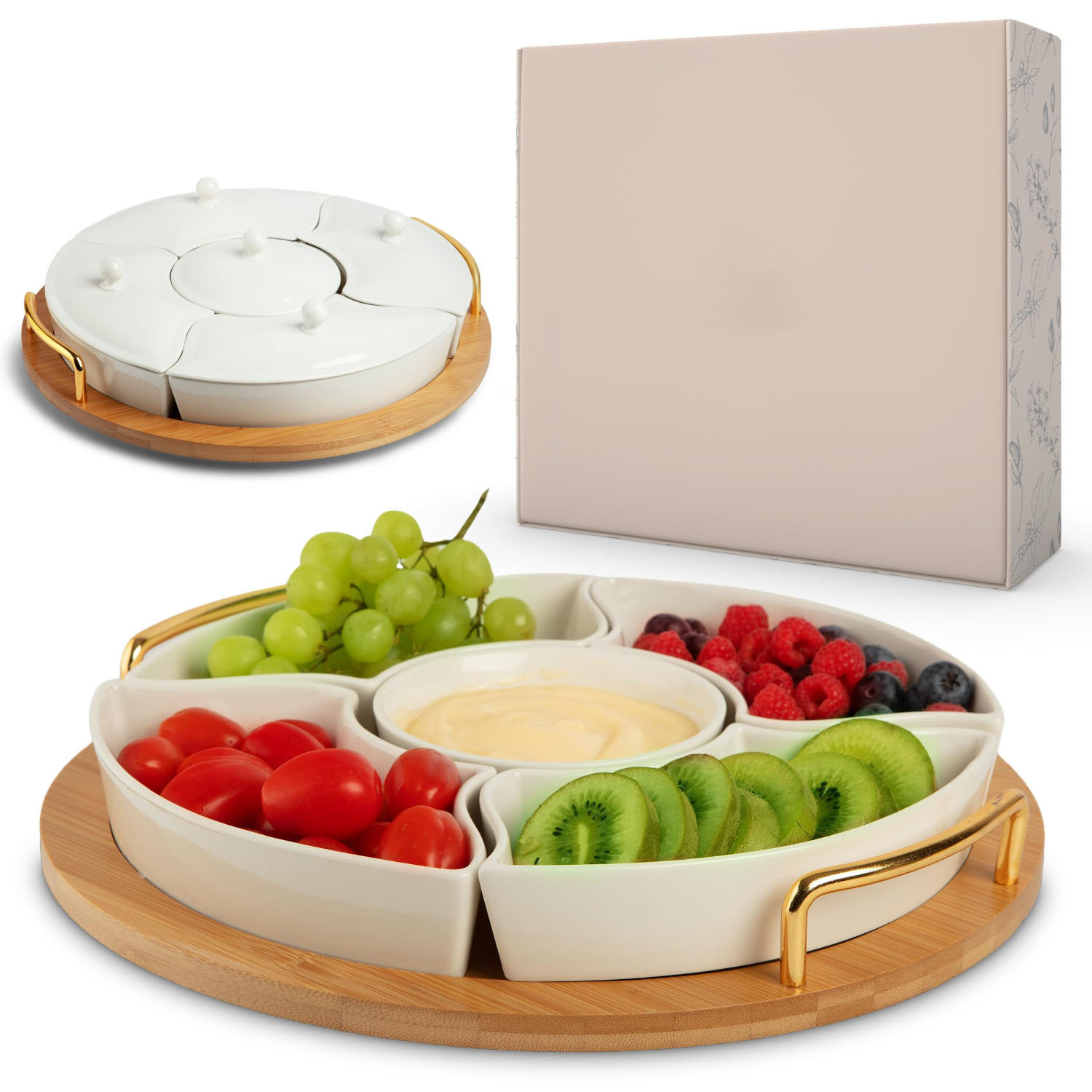 Stack man Chip And Dip Serving Set, 13.5" Serving Platters And Trays ...
