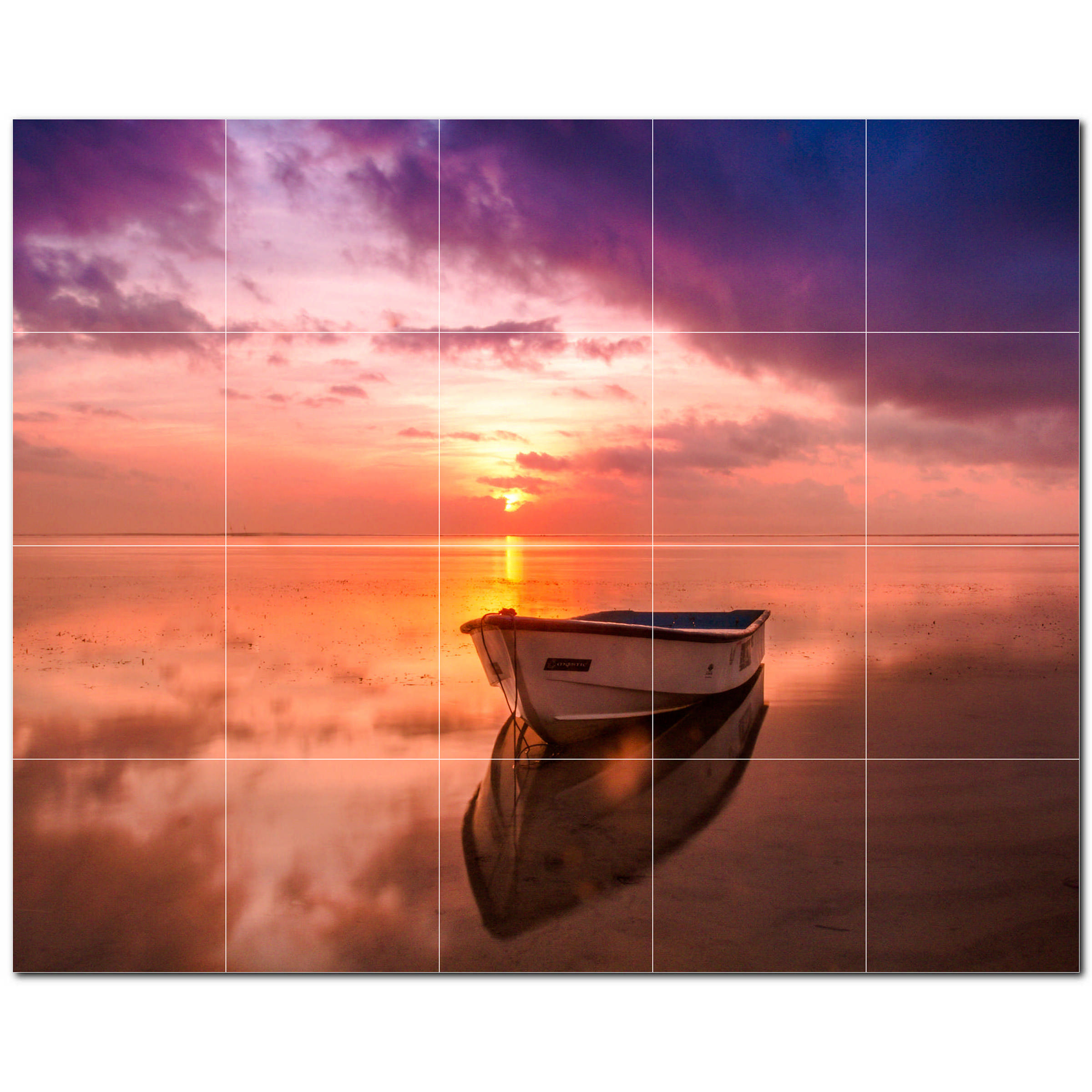 Picture-Tiles.com 40" x 32" Ceramic Sunset Photo Decorative Mural Tile ...