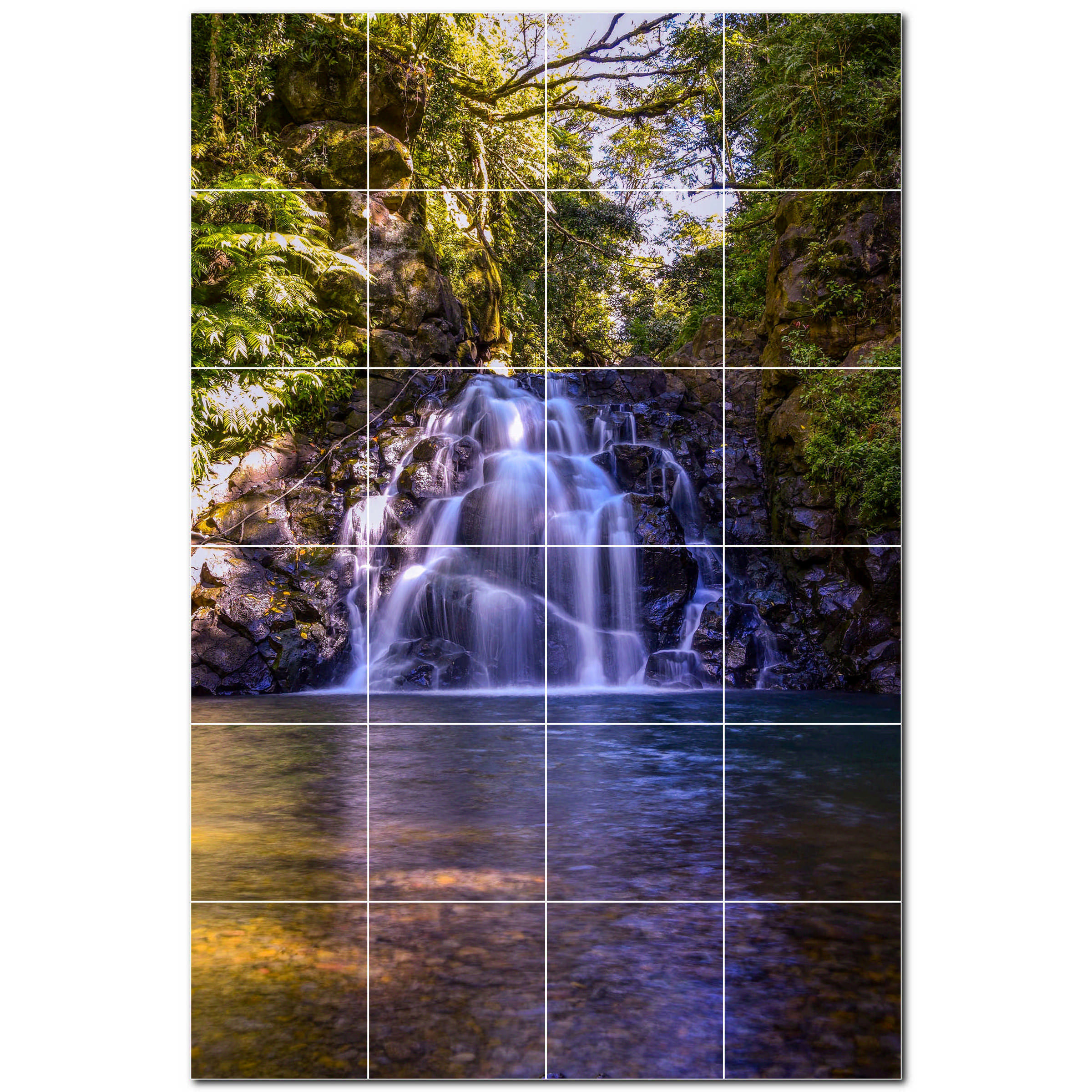 Picture-Tiles.com 48" x 72" Ceramic Waterfalls Photo Decorative Mural ...