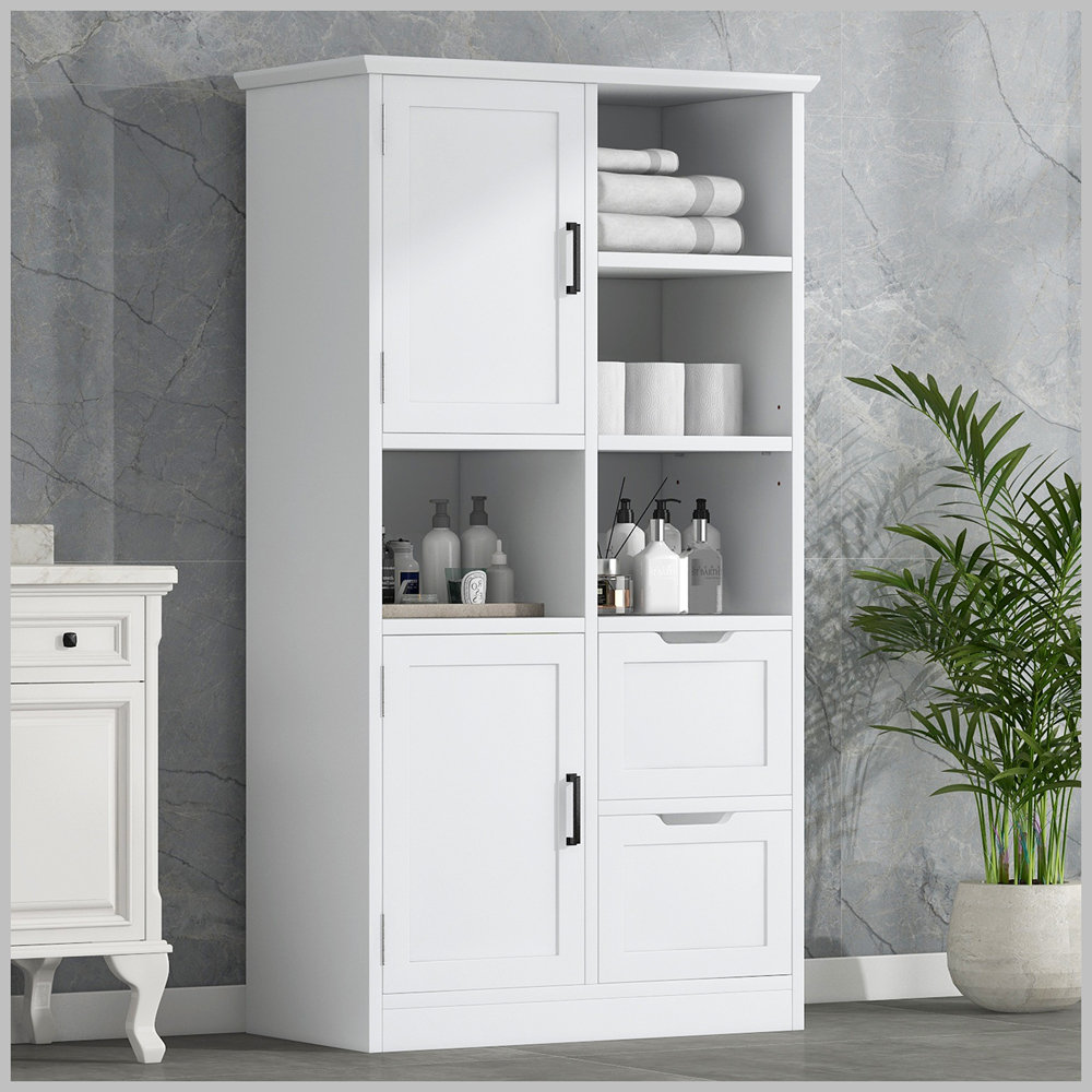 Red Barrel Studio® Modern Bathroom Storage Cabinet with Doors and ...